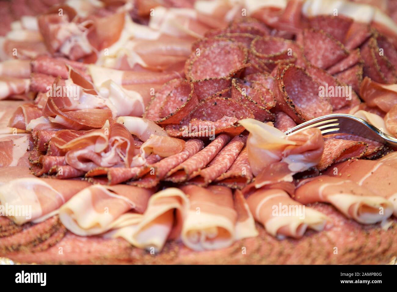 Selection of cured meat cold cuts Stock Photo - Alamy