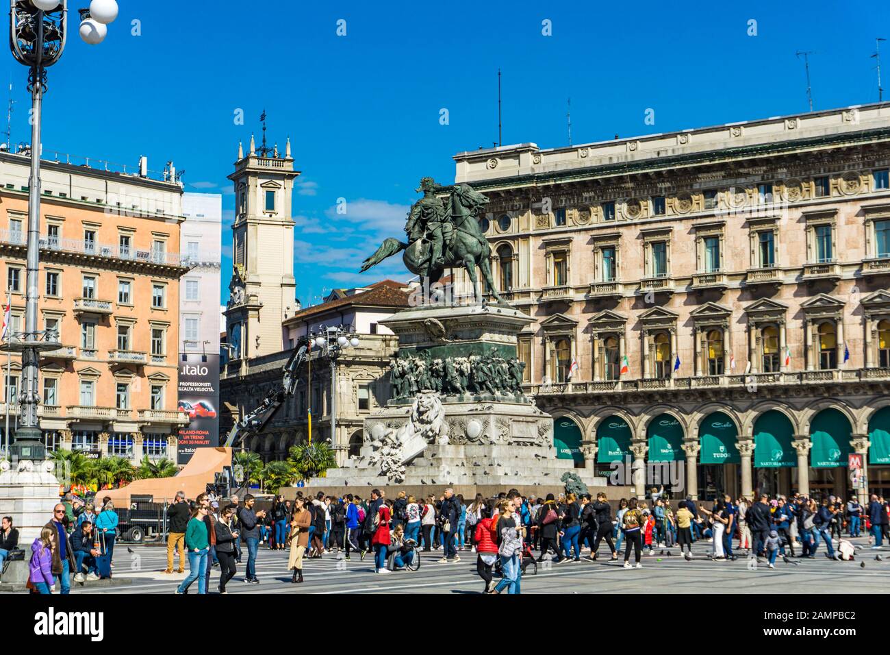 MILAN, ITALY - APRIL 15, 2019: Monument to king Victor Emmanuel II in ...