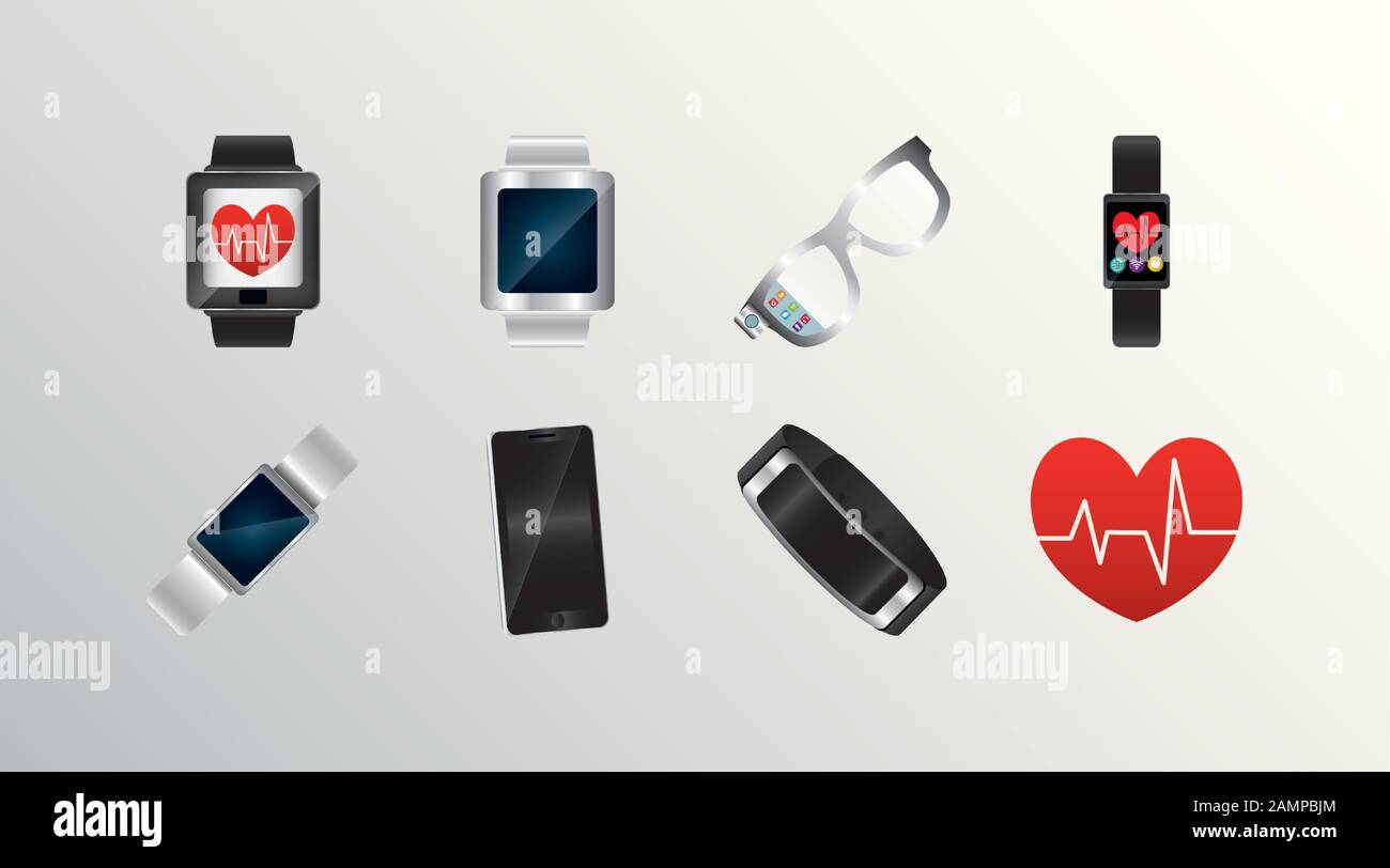 smart technology icon set pack, High Quality variety symbols Vector ...