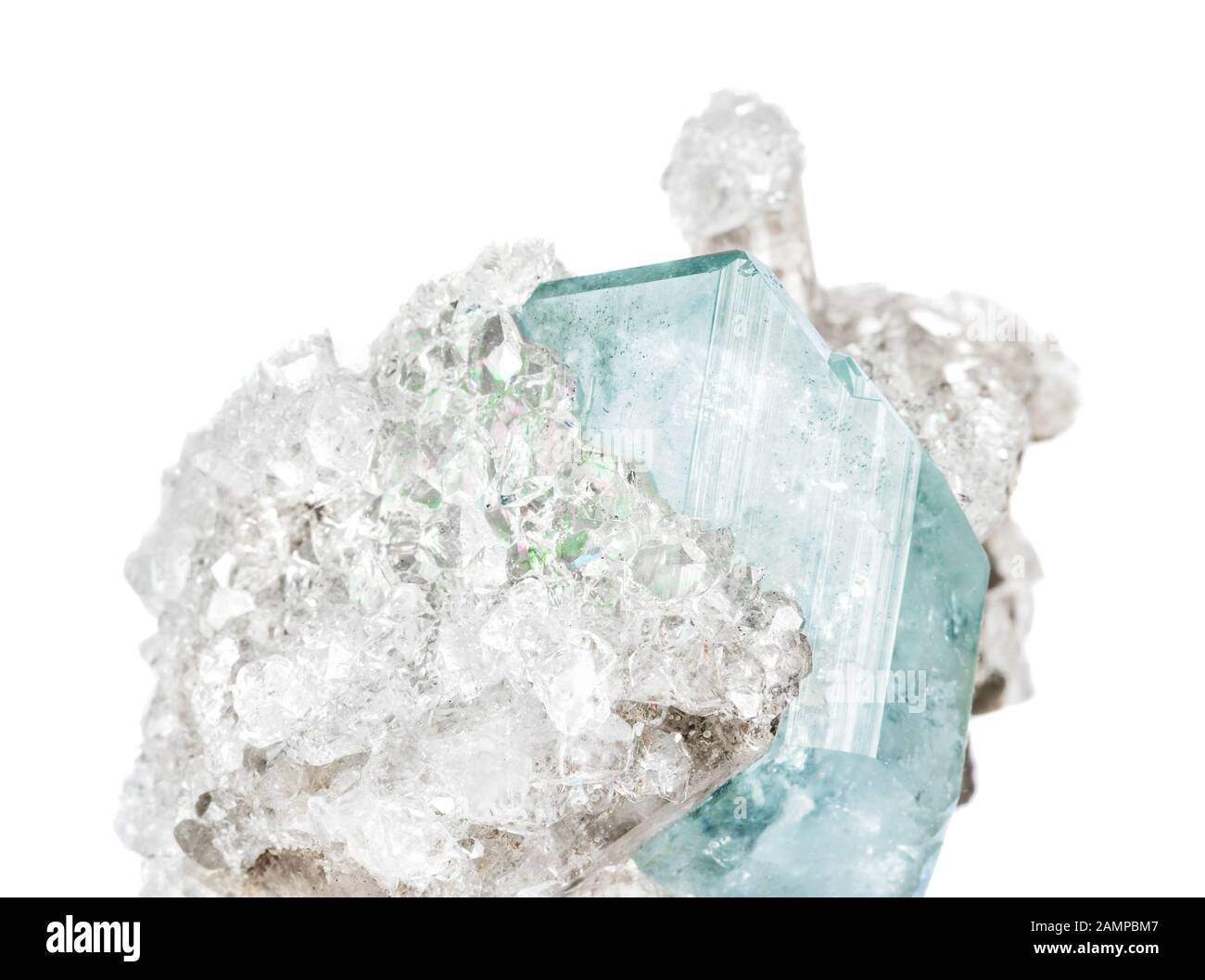 Mineralogical specimen comprising from crystals of blue datolite and ...