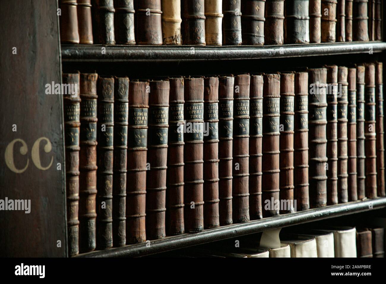 University library shelves with antique books Stock Photo - Alamy