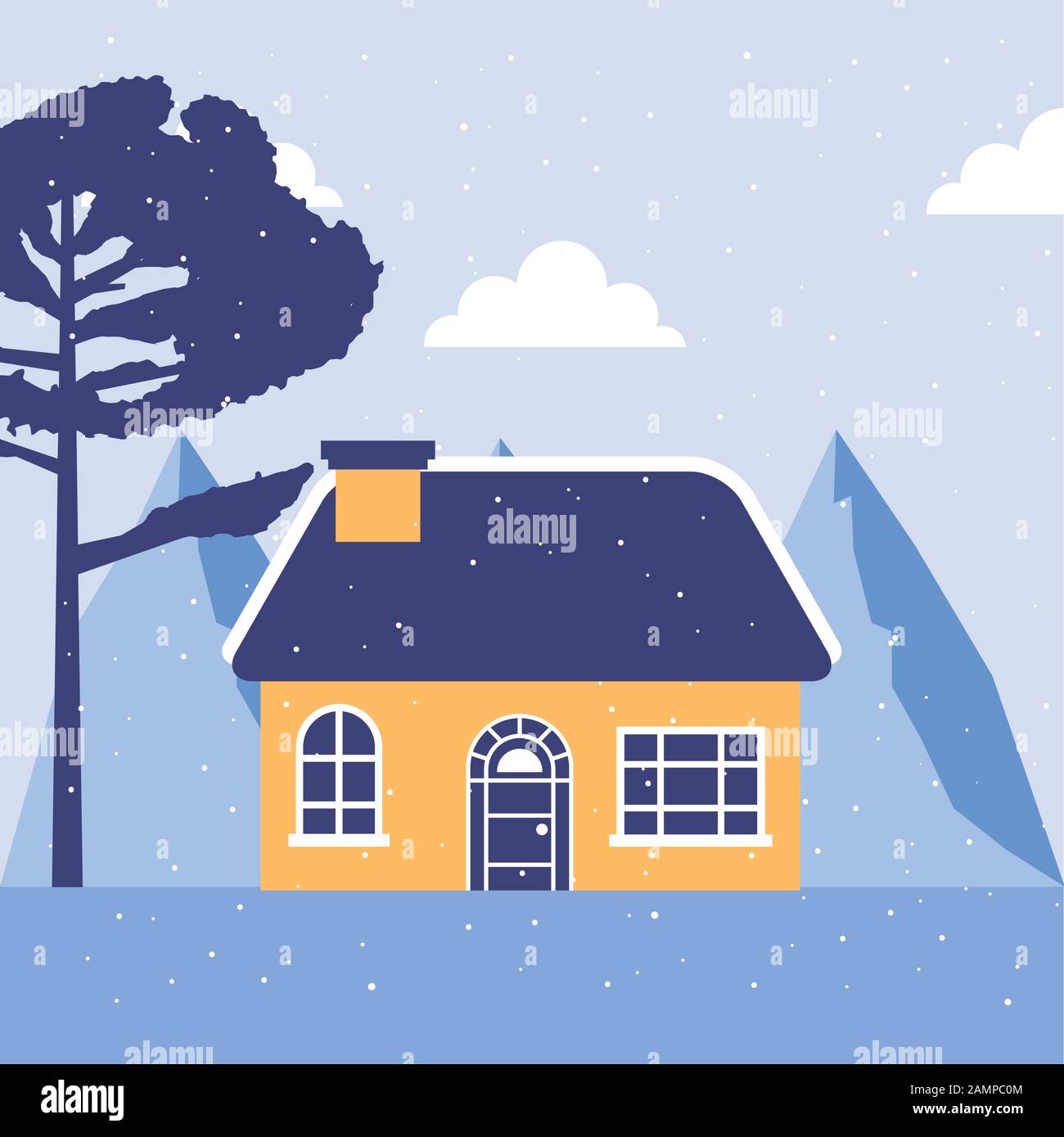Winter morning time Stock Vector Images - Alamy