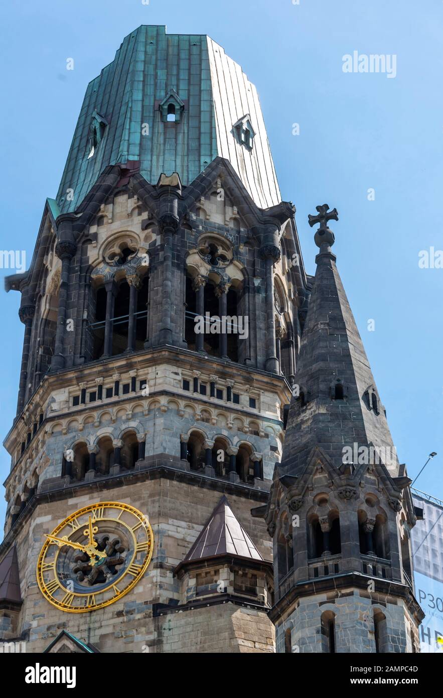 Restored church tower of the kaiser wilhelm memorial church hi-res ...