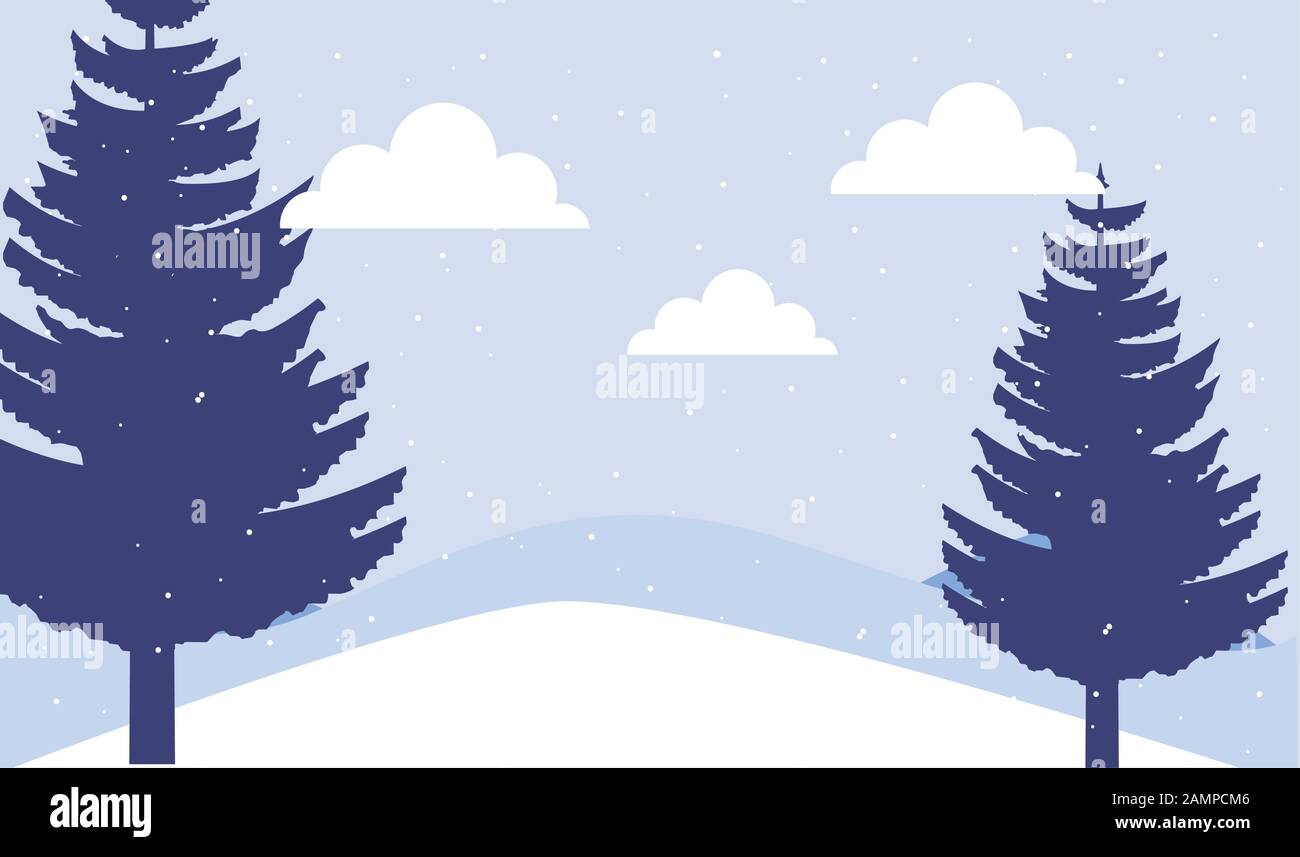 winter forest landscape scene icon Stock Vector Image & Art - Alamy