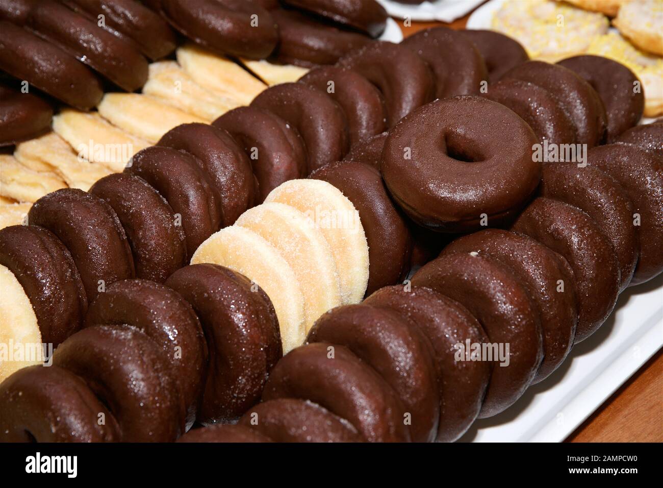 Collection of donuts in rows Stock Photo - Alamy