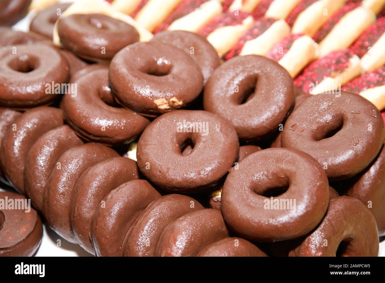 Collection of donuts in rows Stock Photo - Alamy