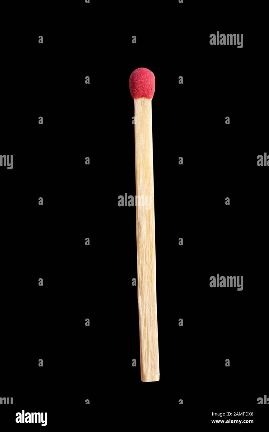 Matchstick isolated on black background. Small wooden matck stick Stock ...