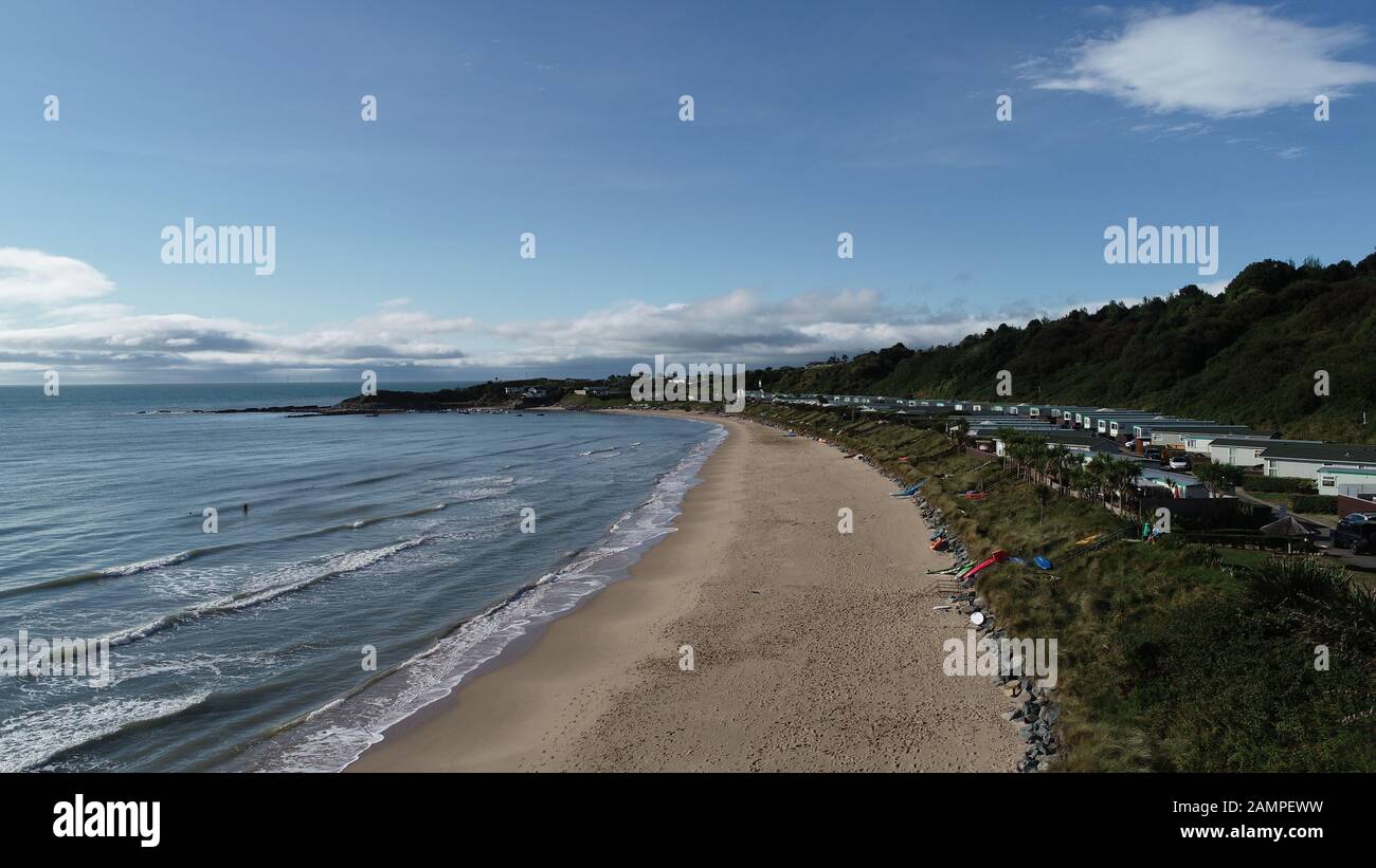 Beach at Brittas Bay in County Wicklow on the east coast of Ireland ...