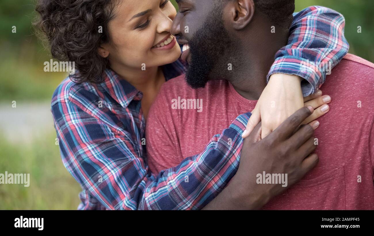 Two People In Love Hugging