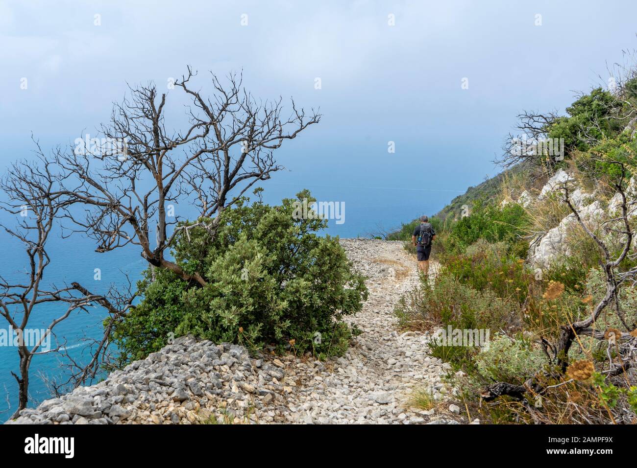 Trekking on the 750 path of Monte Circeo Stock Photo - Alamy