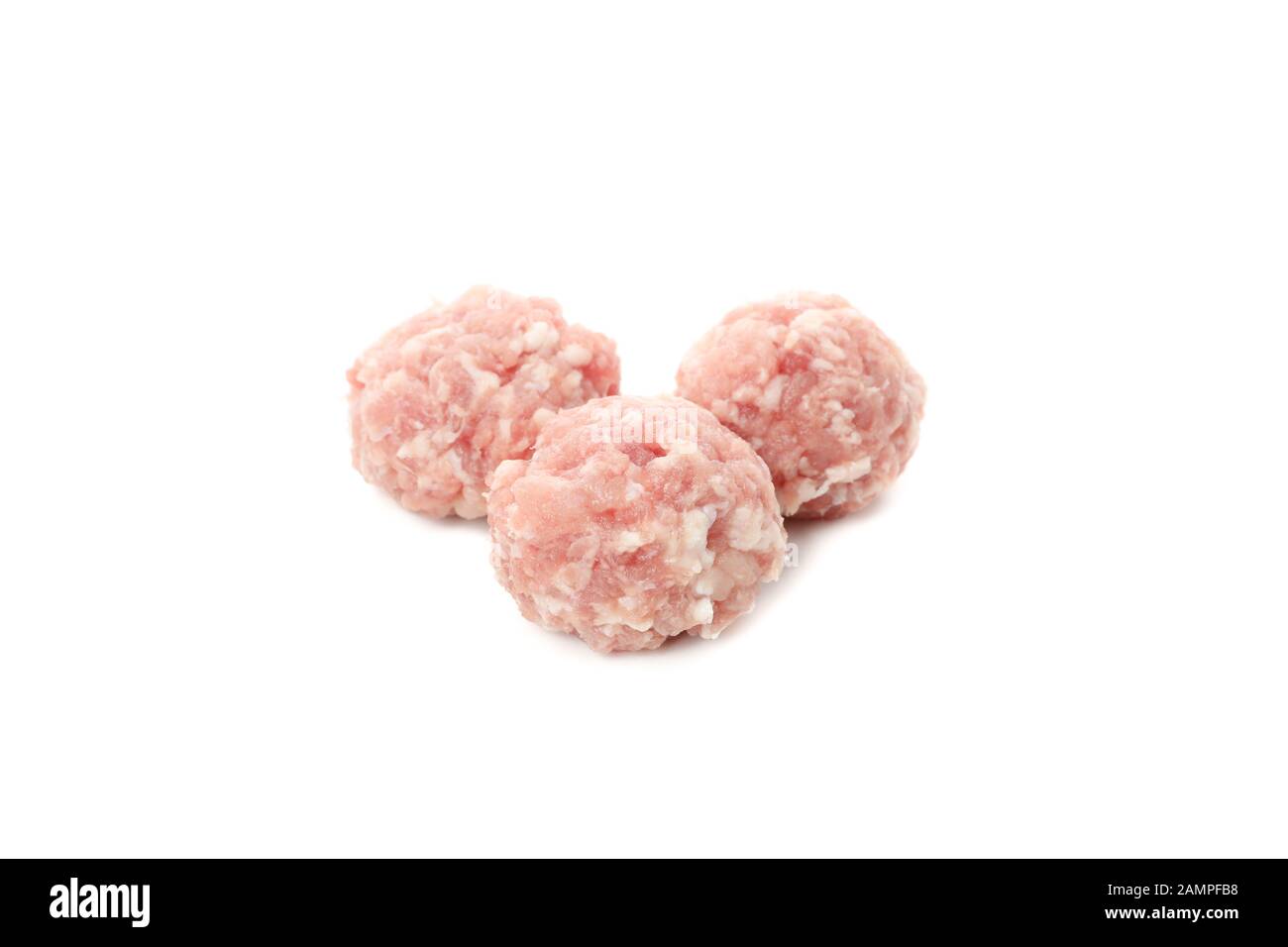 Tasty minced meat balls isolated on white background Stock Photo - Alamy