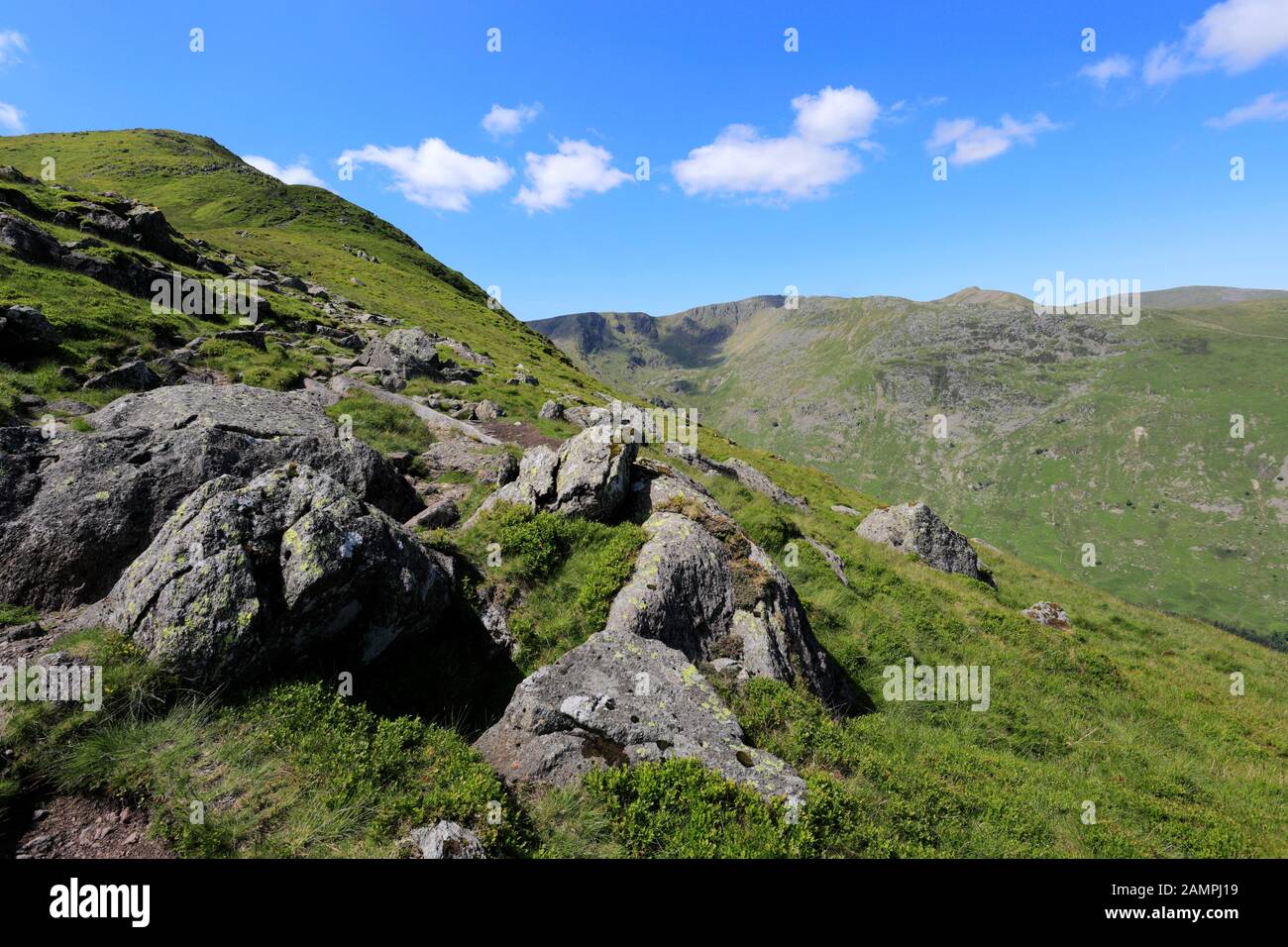 Summit Cairn of Birks fell, Ullswater, Lake District National Park ...