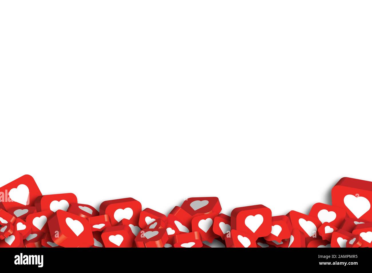 Heart social media icon in floor in white background internet Stock ...