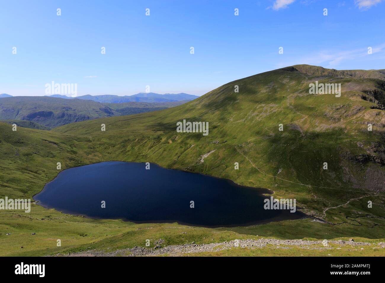 View over Grisedale Tarn and the Helvellyn Range, Grisedale Forest ...
