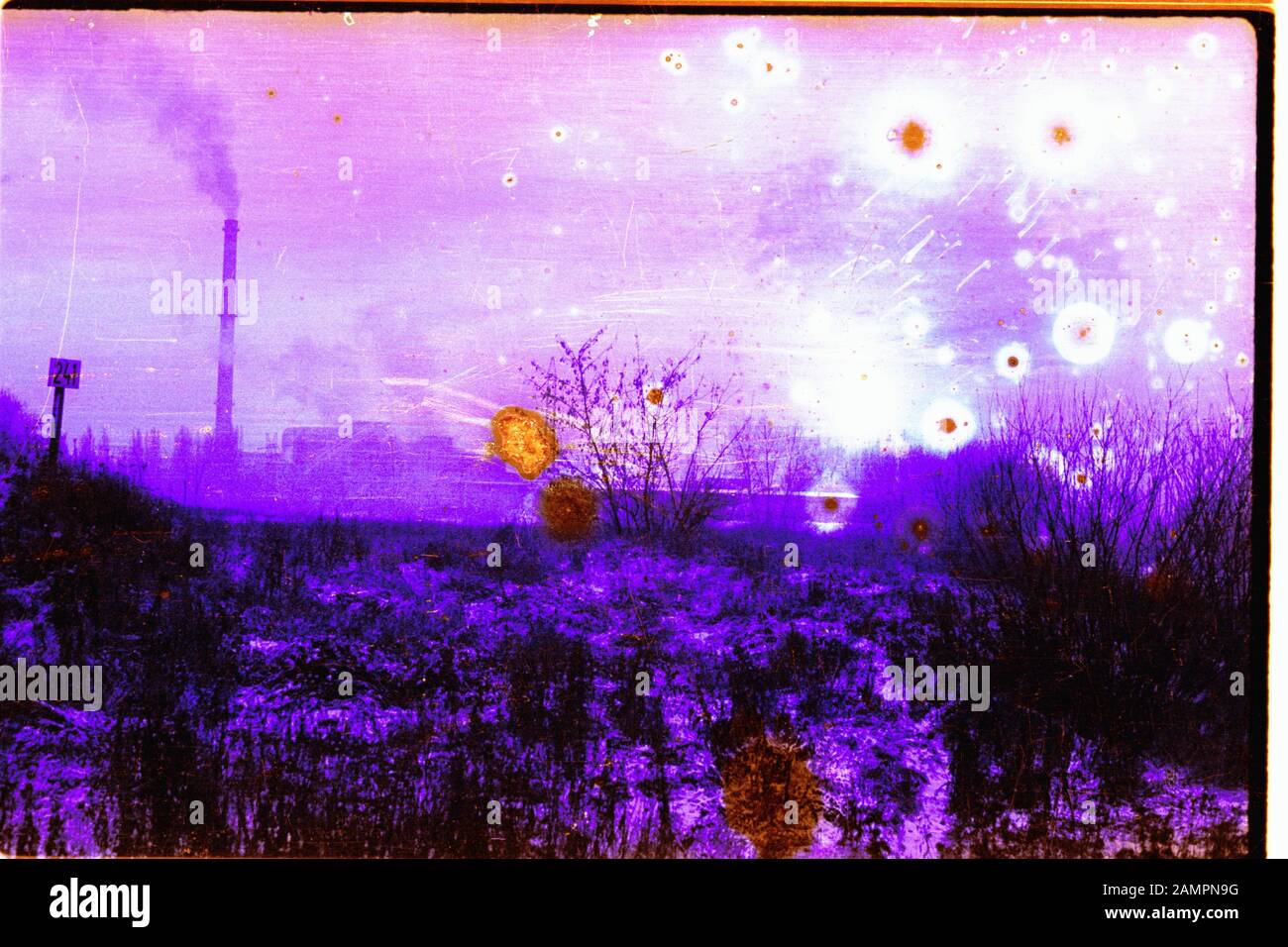 Poznan, Poland, 1988, sad, abstract pictures from an old broken ...