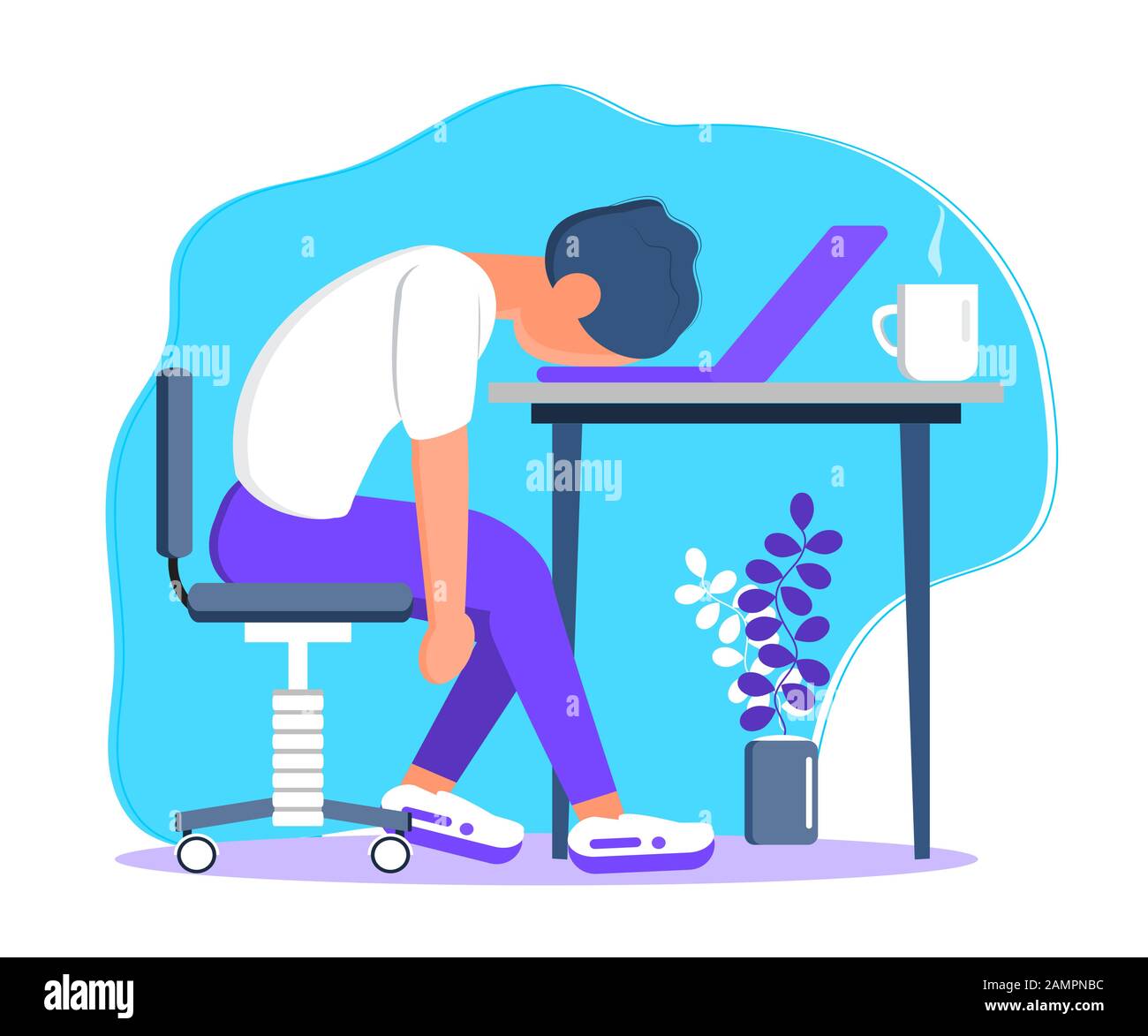 Sad business man sitting table Stock Vector Images - Alamy