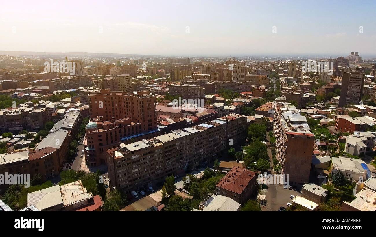 Amazing panoramic view of Yerevan city in Armenia, real estate and ...