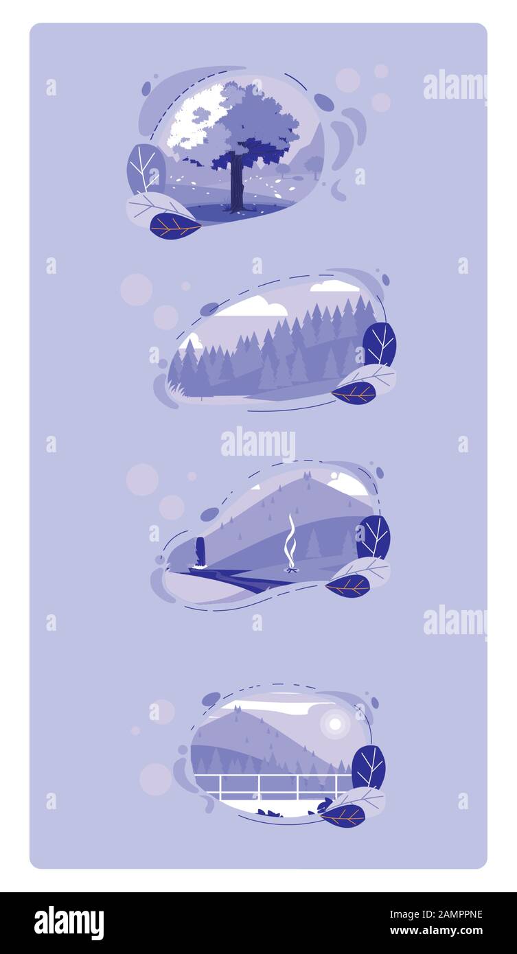 Blue landscapes and leaves design, Nature element earth eco ecology ...