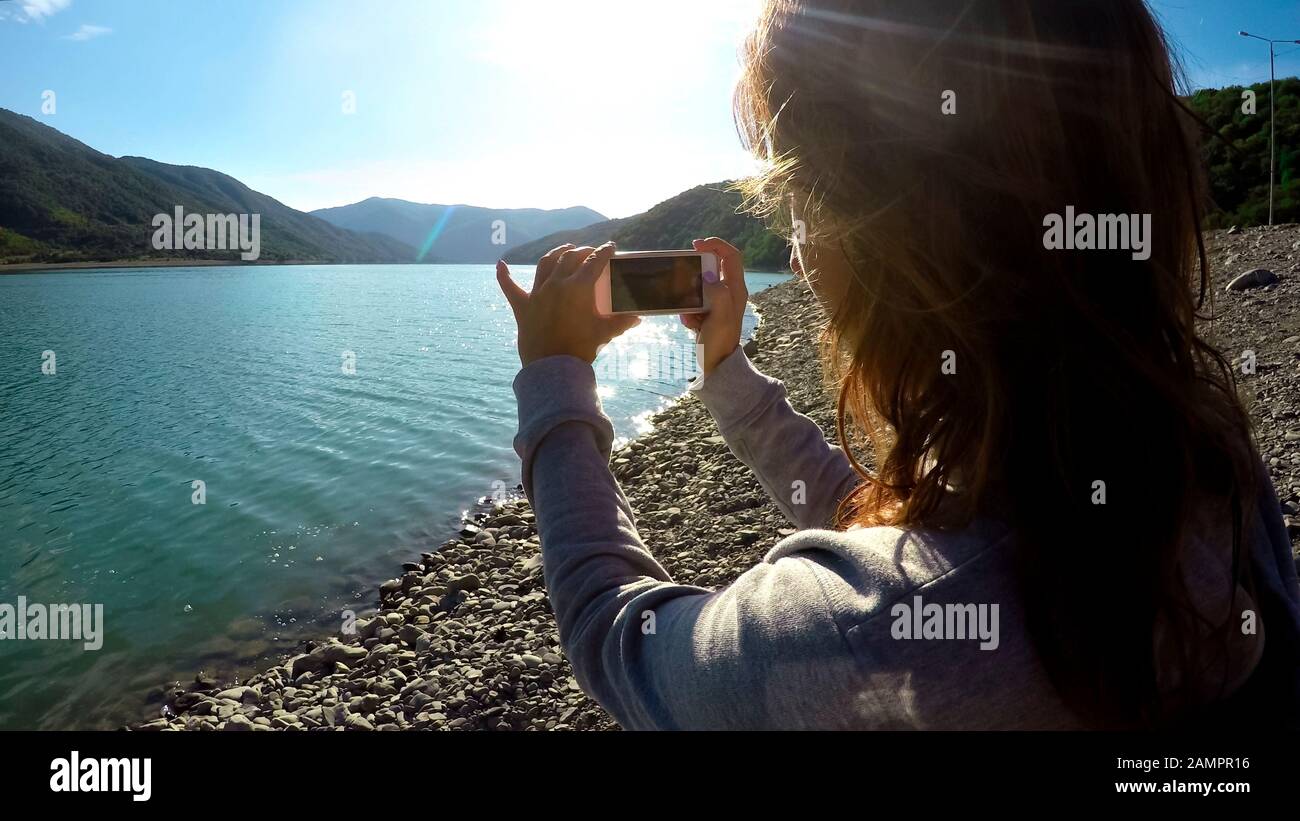 Cell phone filming landscape hi-res stock photography and images - Alamy