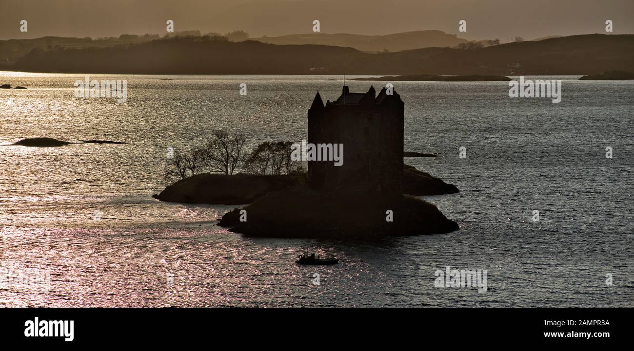 Castle Stalker in Silhouette (2 Stock Photo - Alamy