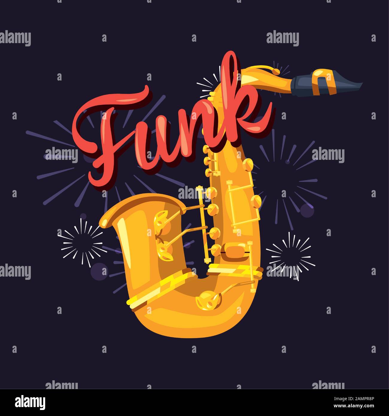 Funk and saxophone instrument design, Music sound melody song musical ...