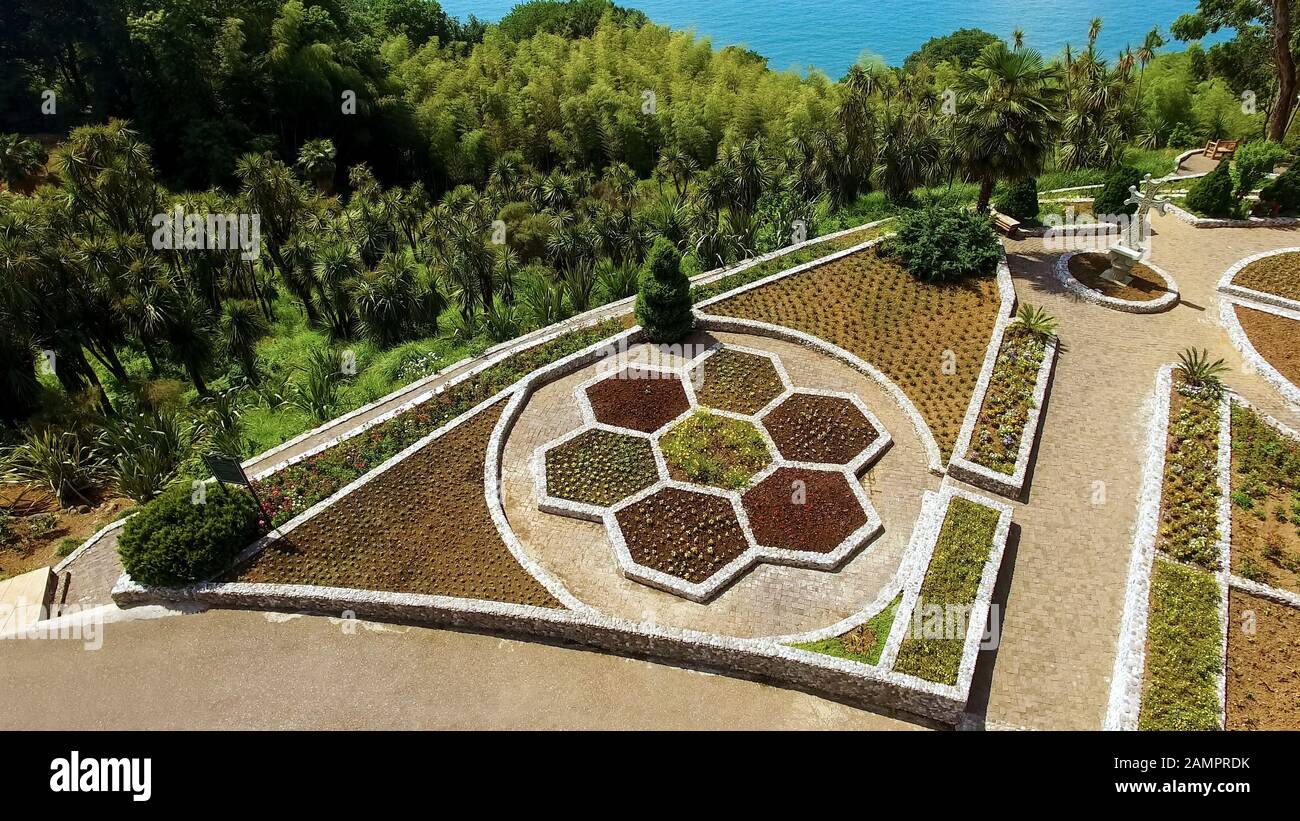 Decoration detail in botanical garden of Batumi, nature environment ...