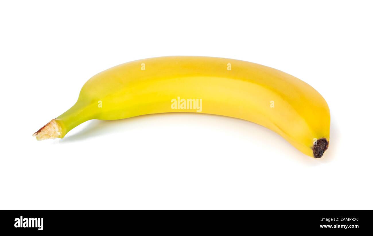 Single banana isolated on white background, healthy food Stock Photo ...