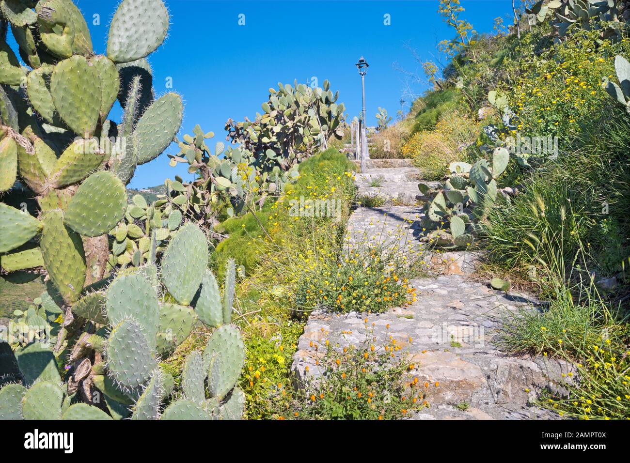 The rock path in the sicilian landscape over Taromina Stock Photo - Alamy