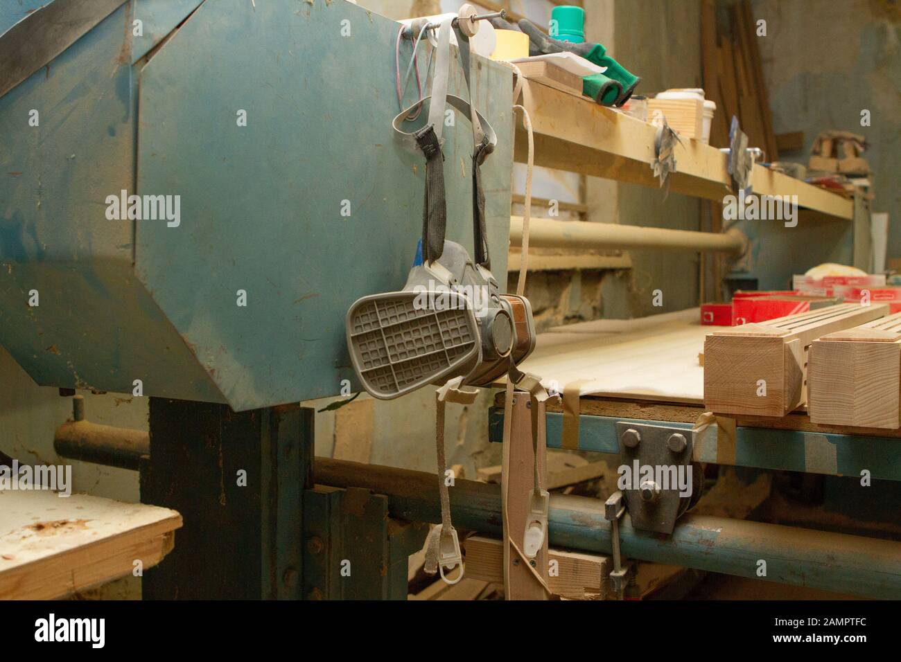 tools for the production of wooden furniture, carpentry shop work Stock ...