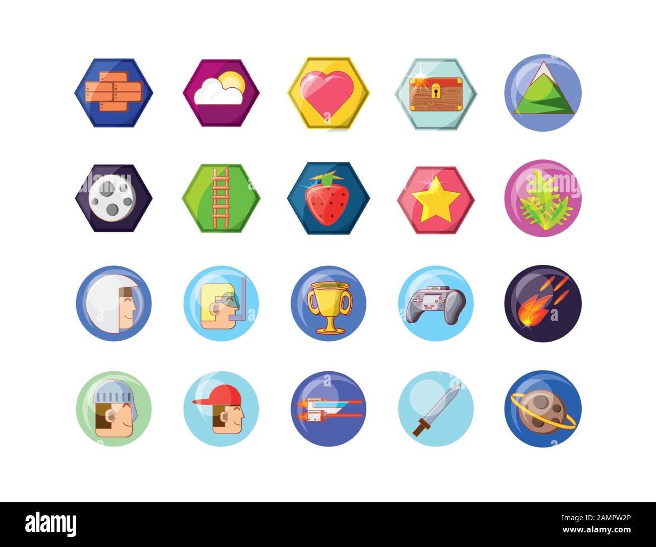 Icon set design, Videogame play leisure gaming technology entertainment ...
