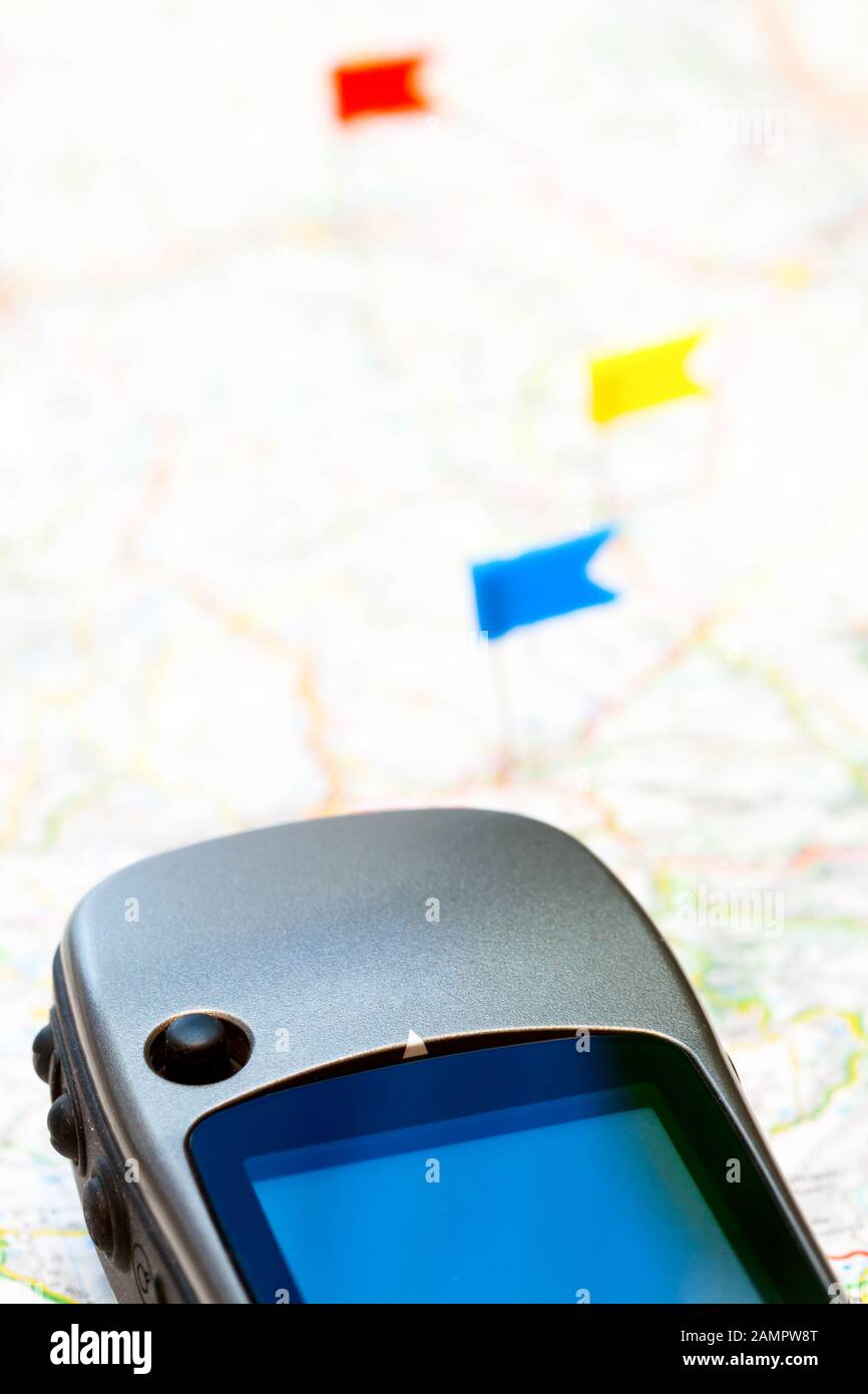 Digital map with pins hi-res stock photography and images - Alamy