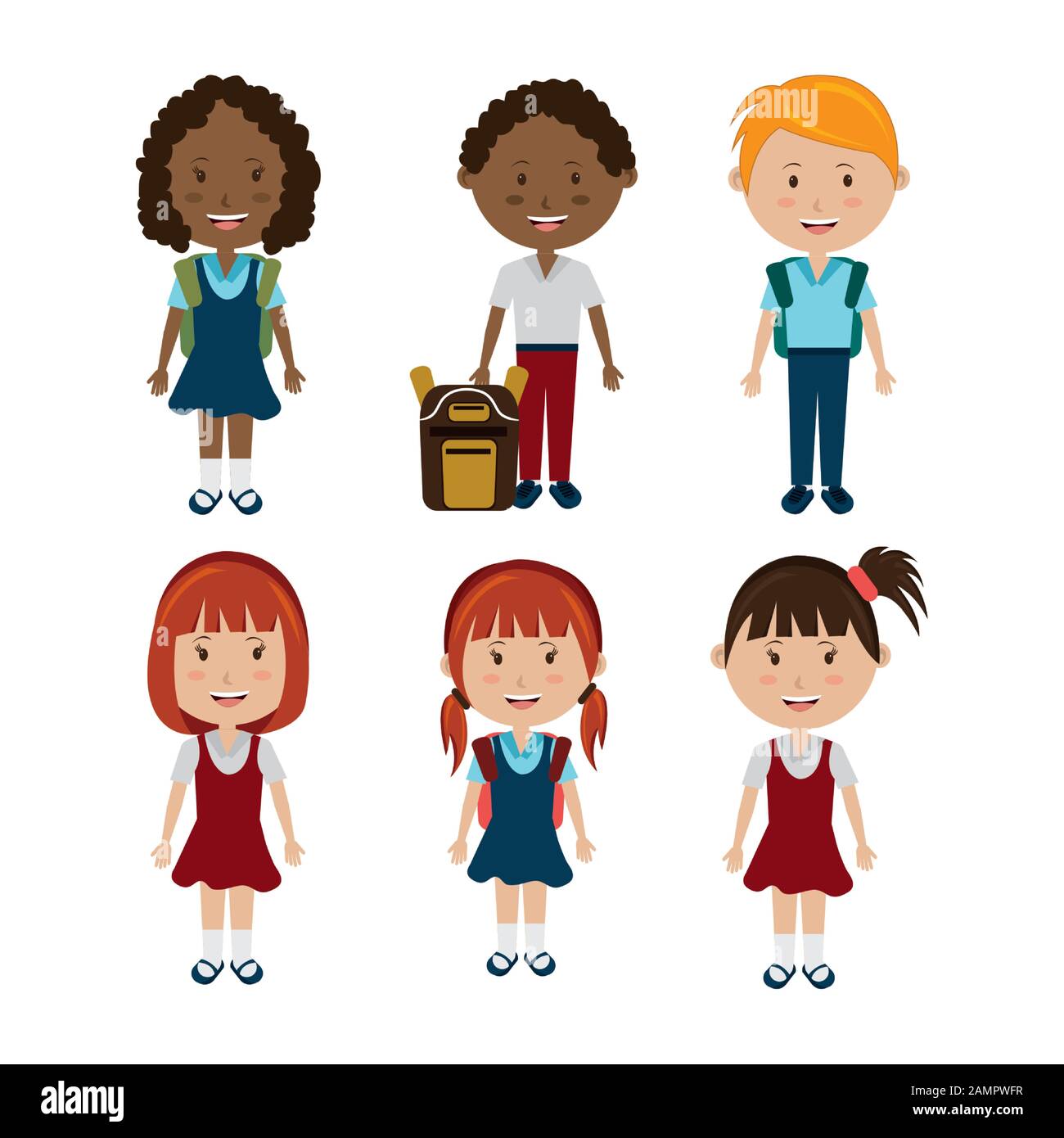 group of little students characters Stock Vector Image & Art - Alamy