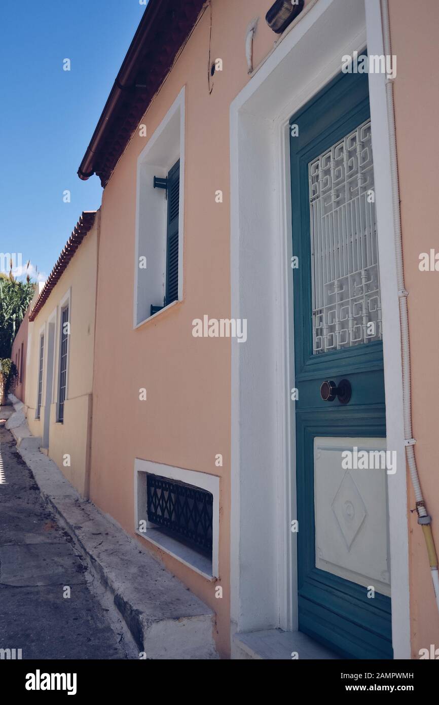 Traditional greek entrance hi-res stock photography and images - Alamy