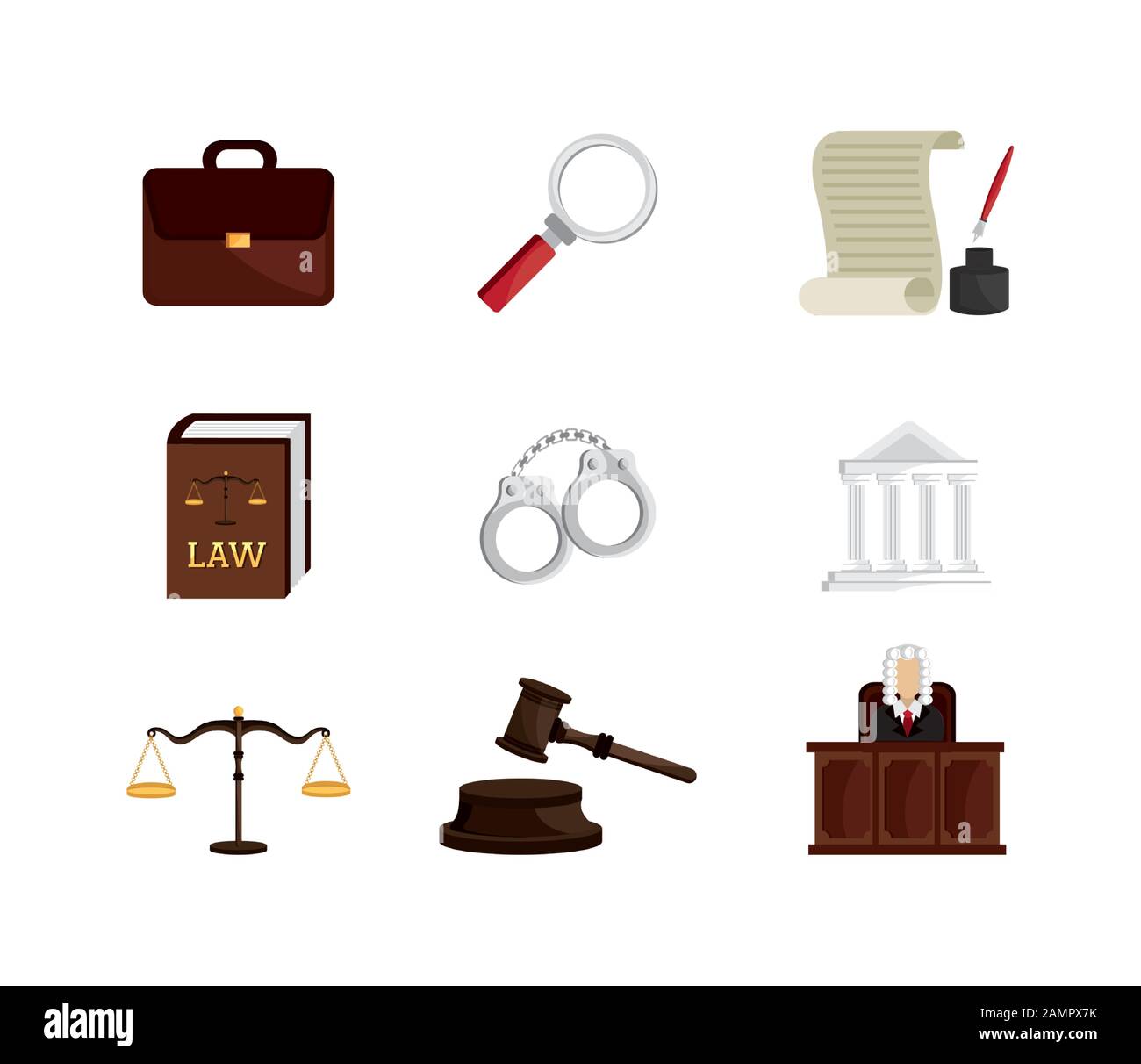set of legal law and justice icons Stock Vector Image & Art - Alamy