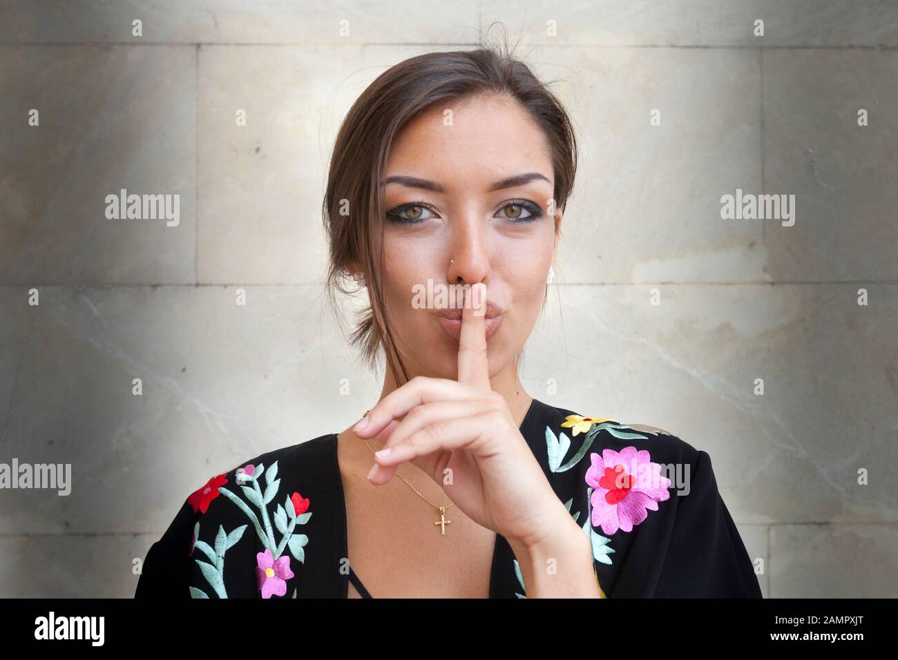 Woman finger lips close up hi-res stock photography and images - Alamy