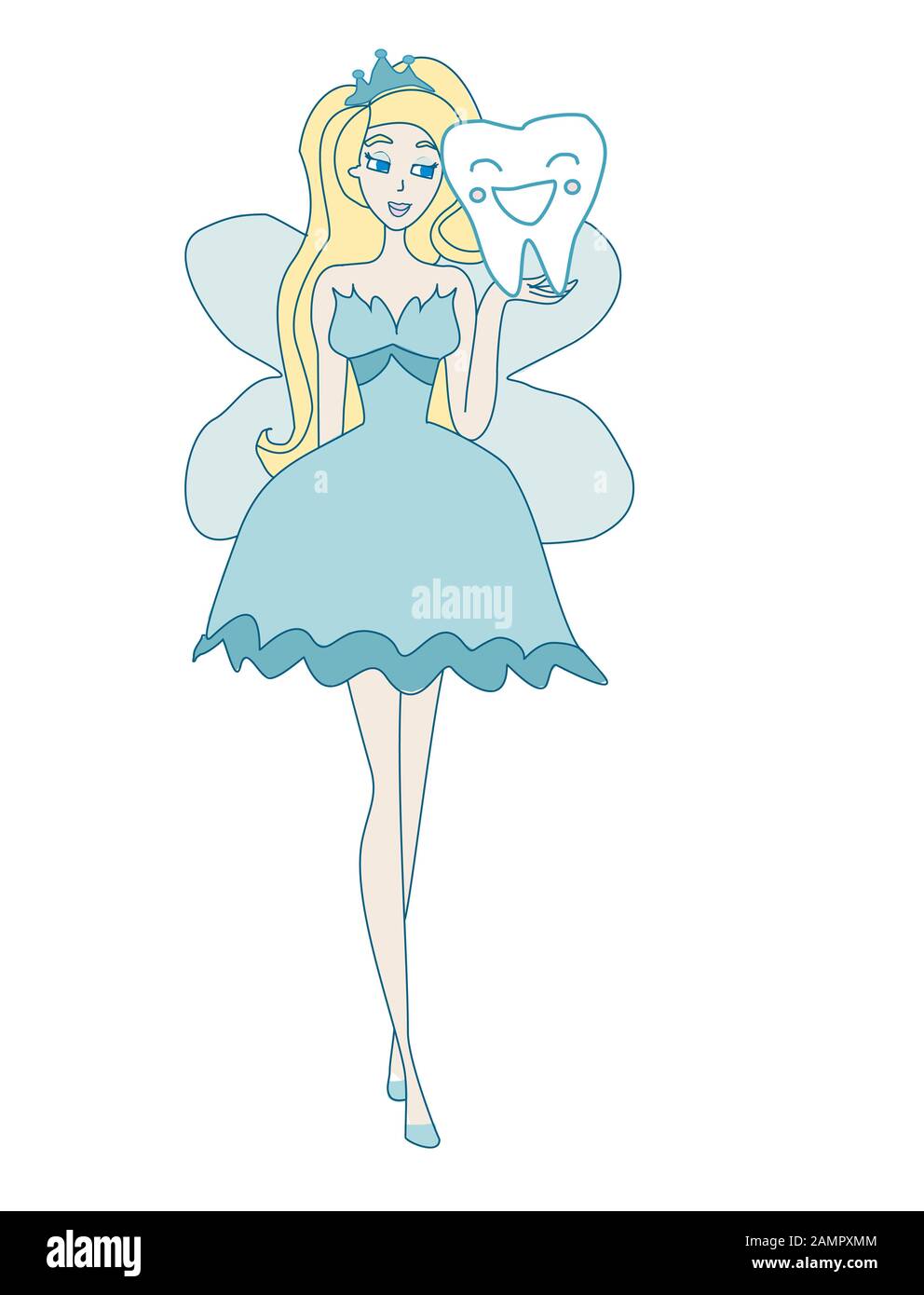 Cartoon tooth with tooth fairy Stock Photo - Alamy