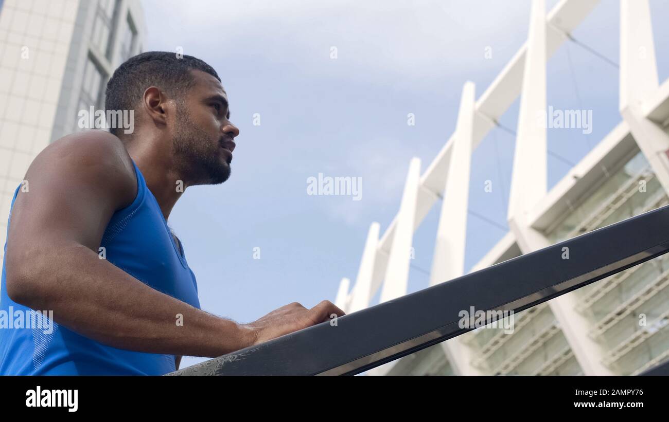 African american athlete sweating hi-res stock photography and images ...