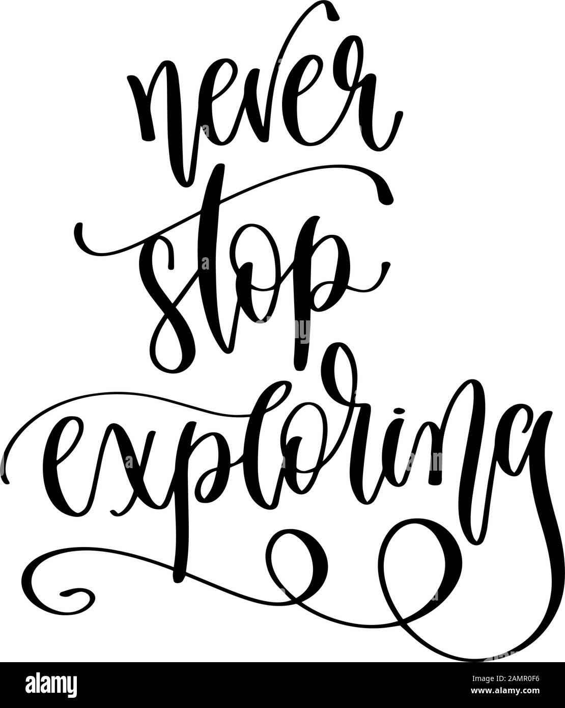 never stop exploring - hand lettering inscription text motivation and ... never stop exploring - hand lettering inscription text motivation and ...
