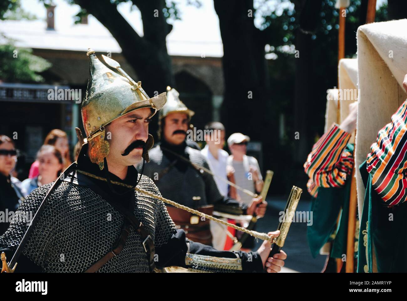 Men dressed in a traditional parade in the Topkapi palace Stock Photo ...