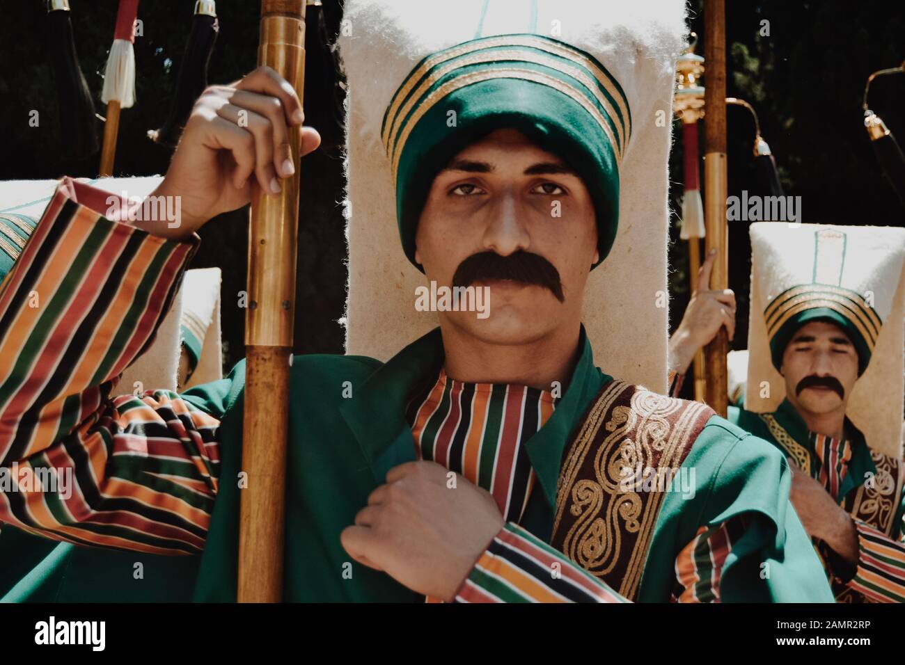 Men dressed in a traditional parade in the Topkapi palace Stock Photo ...