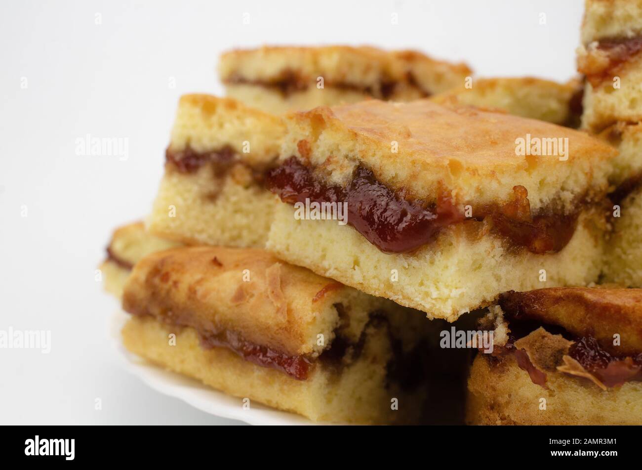 Set of guava real dough cakes isolated in white background. Also known ...