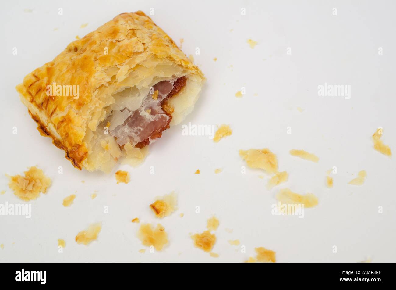 Sliced guava puff pastry isolated in white background. Sliced puff ...