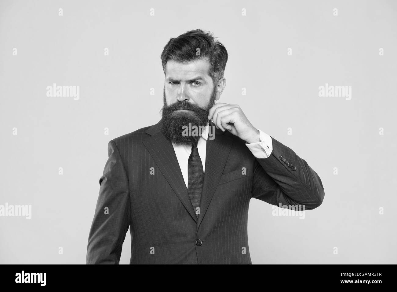 Grow mustache. businessman formal suit. handsome bearded man ceo ...