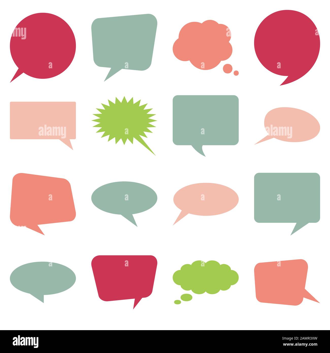 Vintage color speech bubbles set. Colorful text frames collection Stock ...