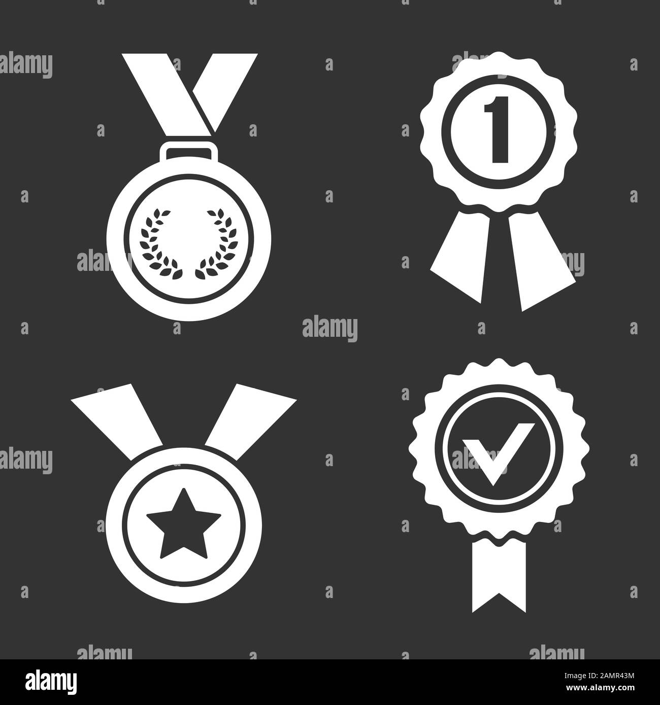 set of win symbols. Flat style medals Stock Vector Image & Art - Alamy