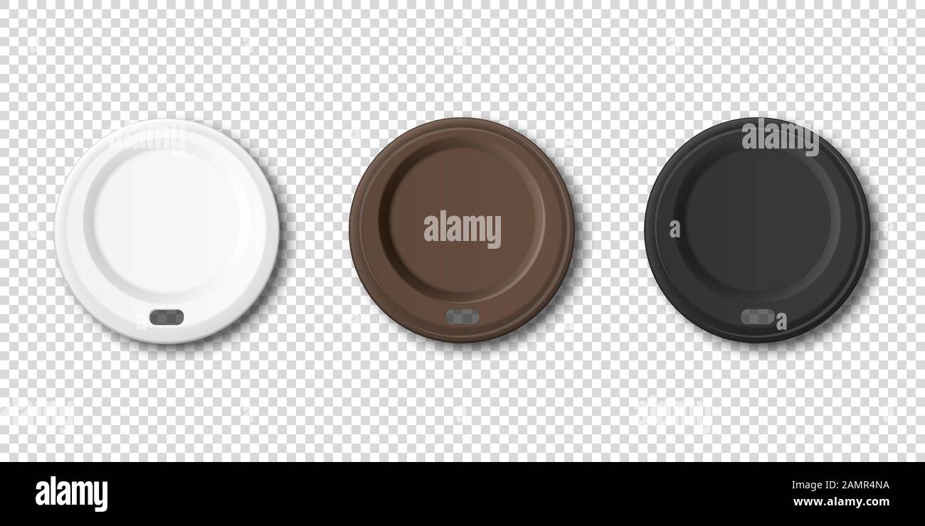 Vector 3d Realistic Disposable White, Brown, Black Plastic Coffee, Tea ...