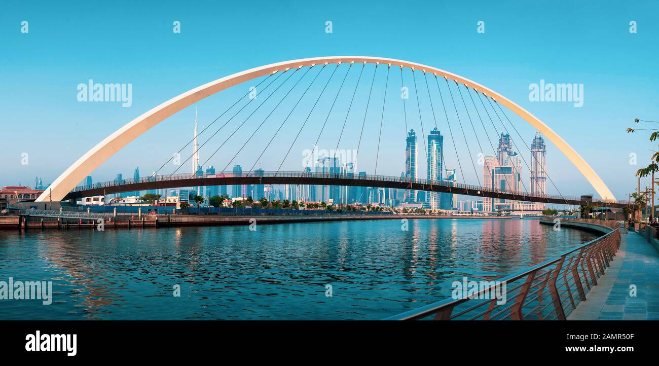 Dubai, United Arab Emirates - May 31, 2018: Full panoramic view of ...
