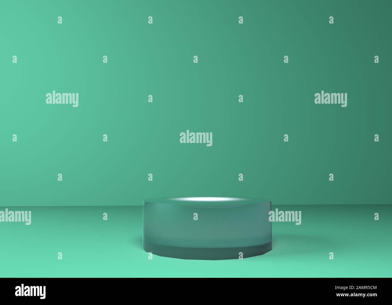 3D rendering background wall with Aqua Menthe display table simple ...