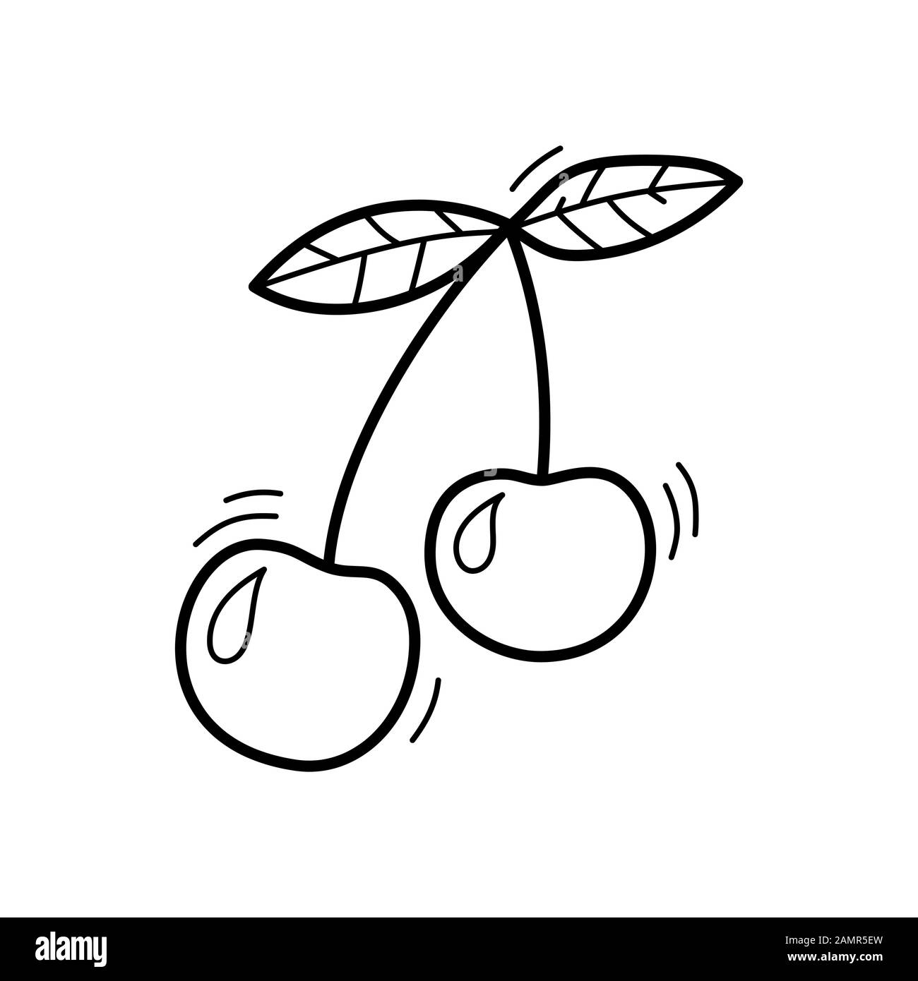 Hand drawn doodle cherry icon Vector illustration for backgrounds ...