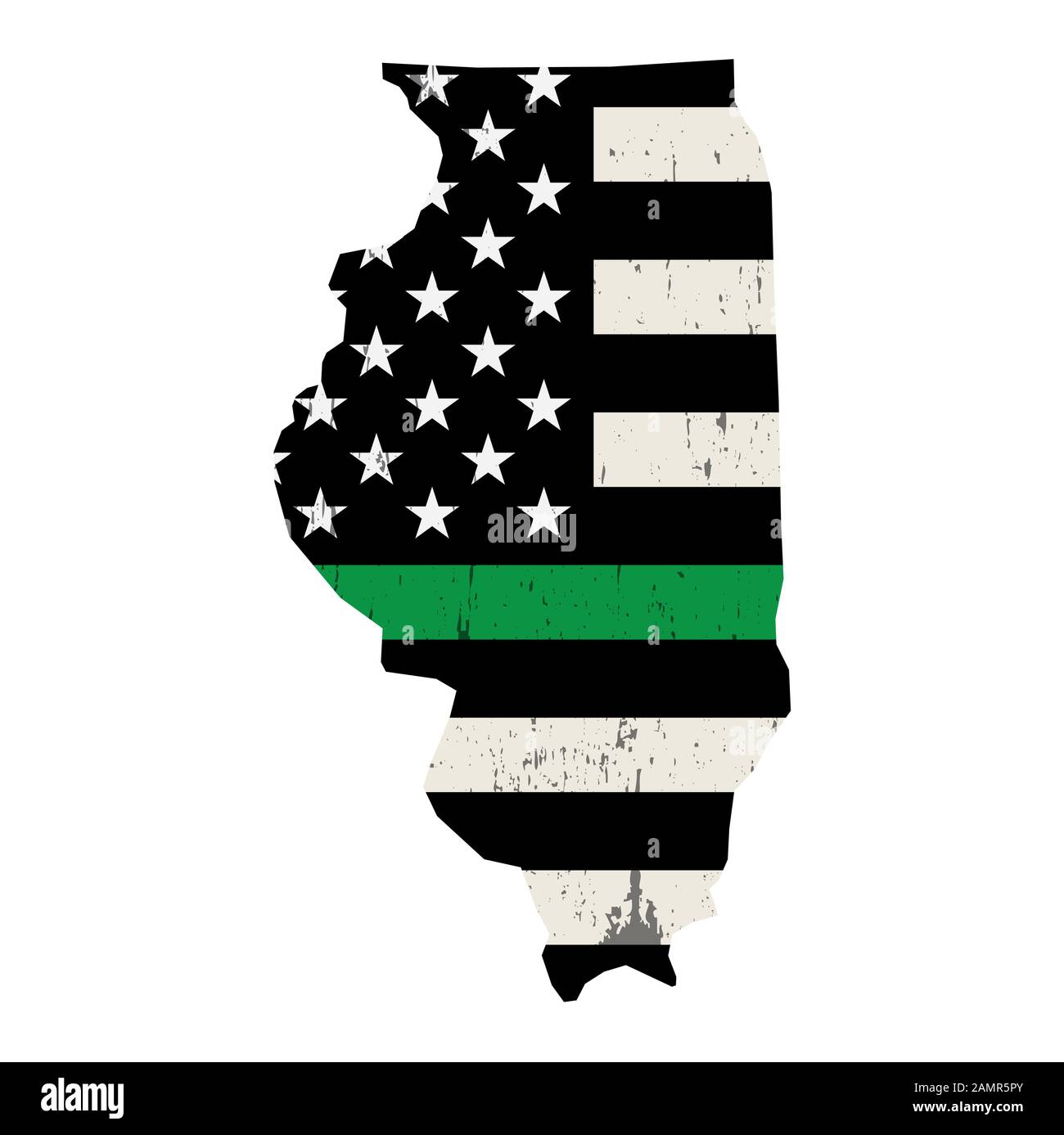 An American flag in the shape of the state of Illinois military support ...